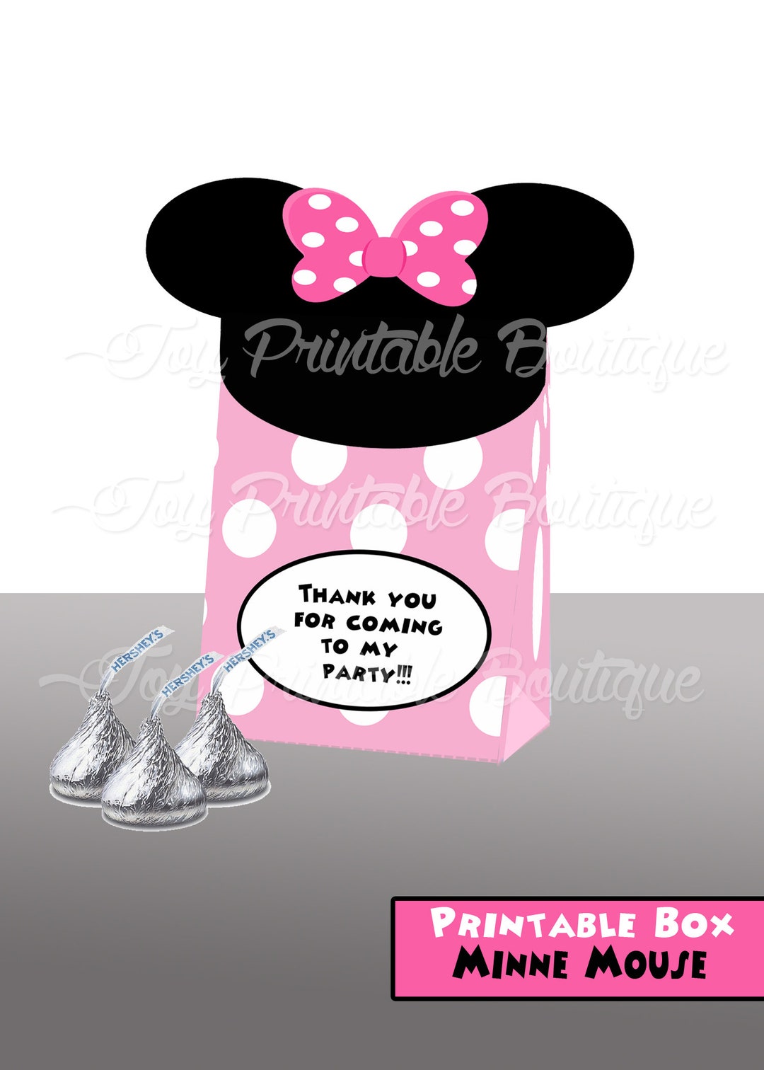 Box Printable "minnie Mouse" (instant Download) Digital Items Are Non ...