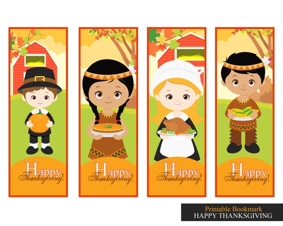 Printable Bookmark happy Thanksgiving instant | Etsy