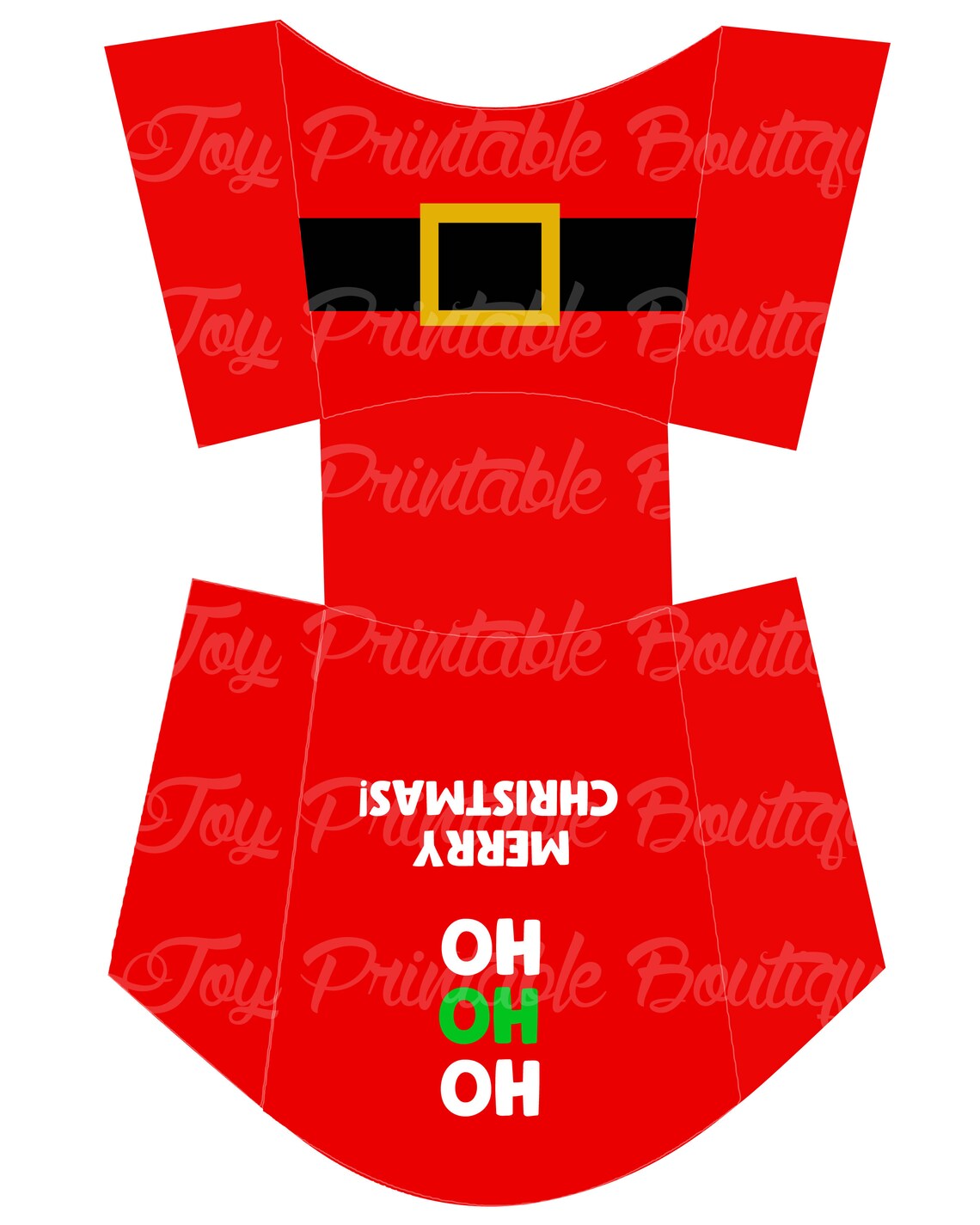 Printable French Fries Box "santa Claus" (instant Download) Digital ...