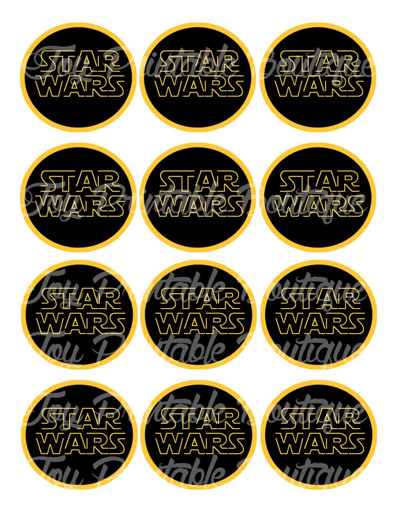 Printable Wrappers and Toppers Cupcakes Star Wars instant Download ...
