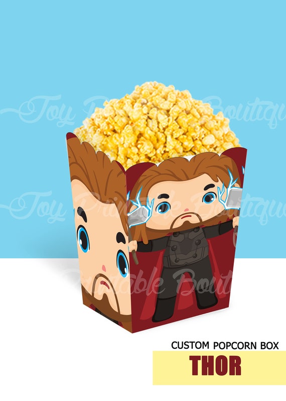 Printable Custom Popcorn Box thor Instant Download - Etsy