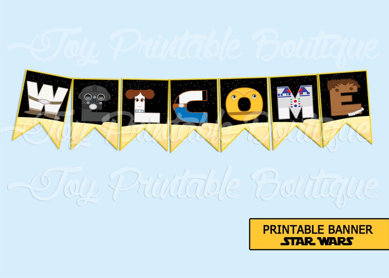 Printable Banner Star Wars welcome instant - Etsy
