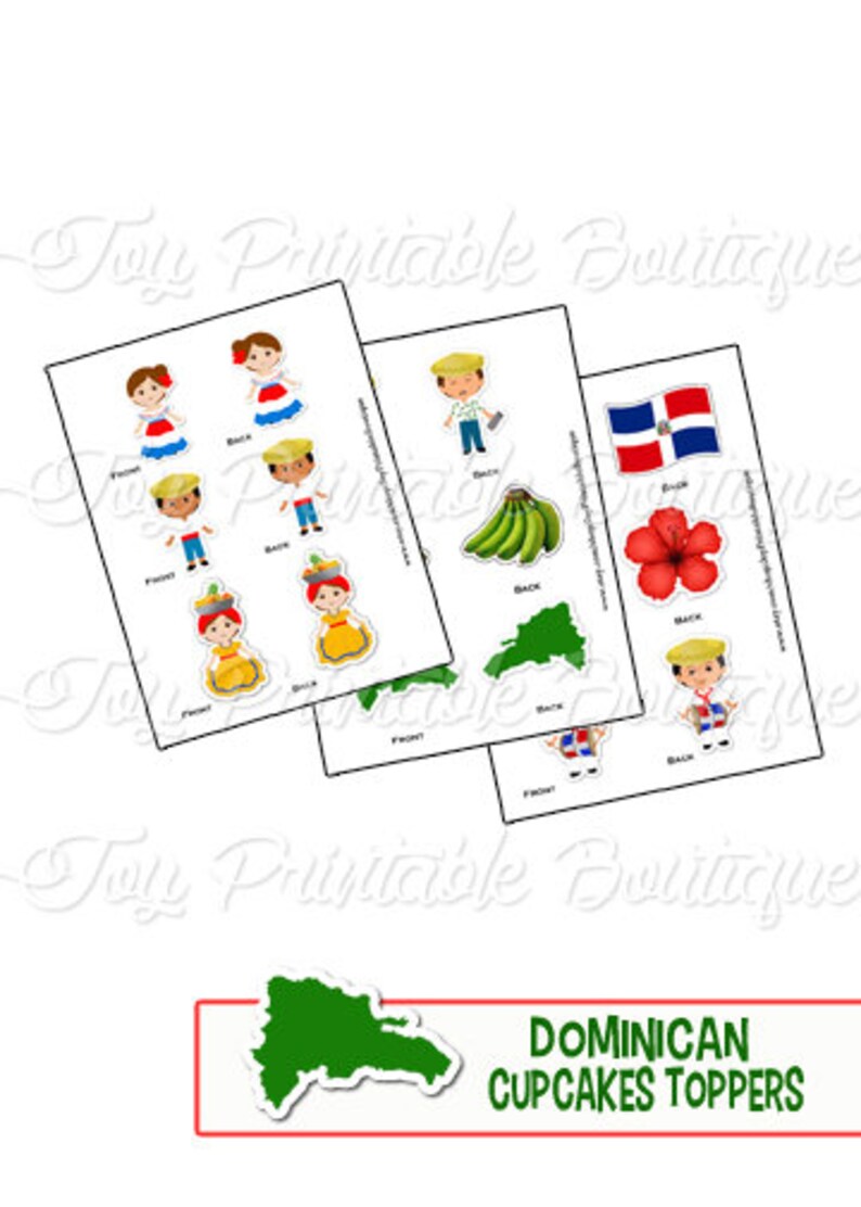 Printable Cupcake Toppers "dominican" (instant Download) Digital Items ...