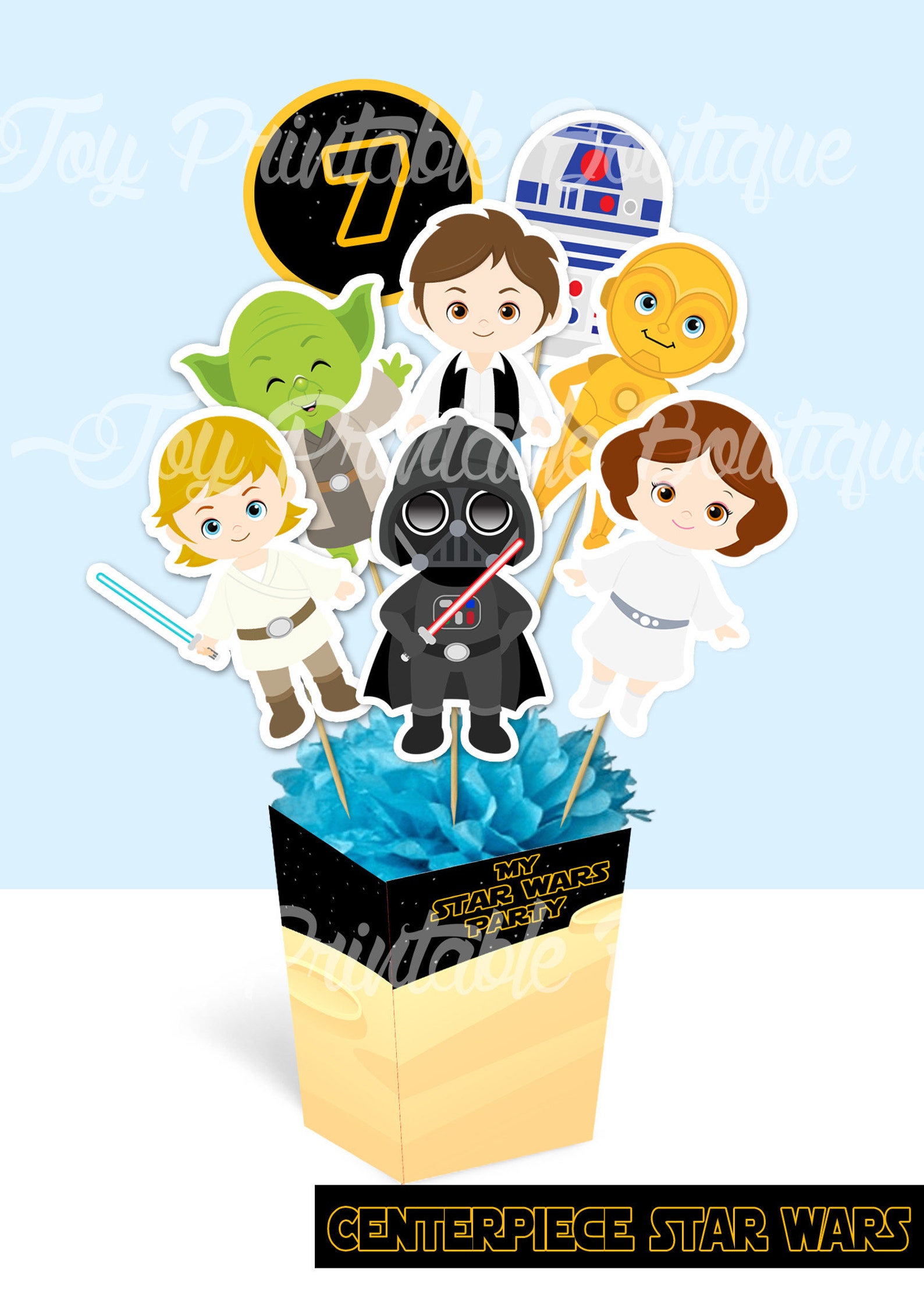 Printable Centerpiece" Star Wars" (instant Download) Digital Items Are ...