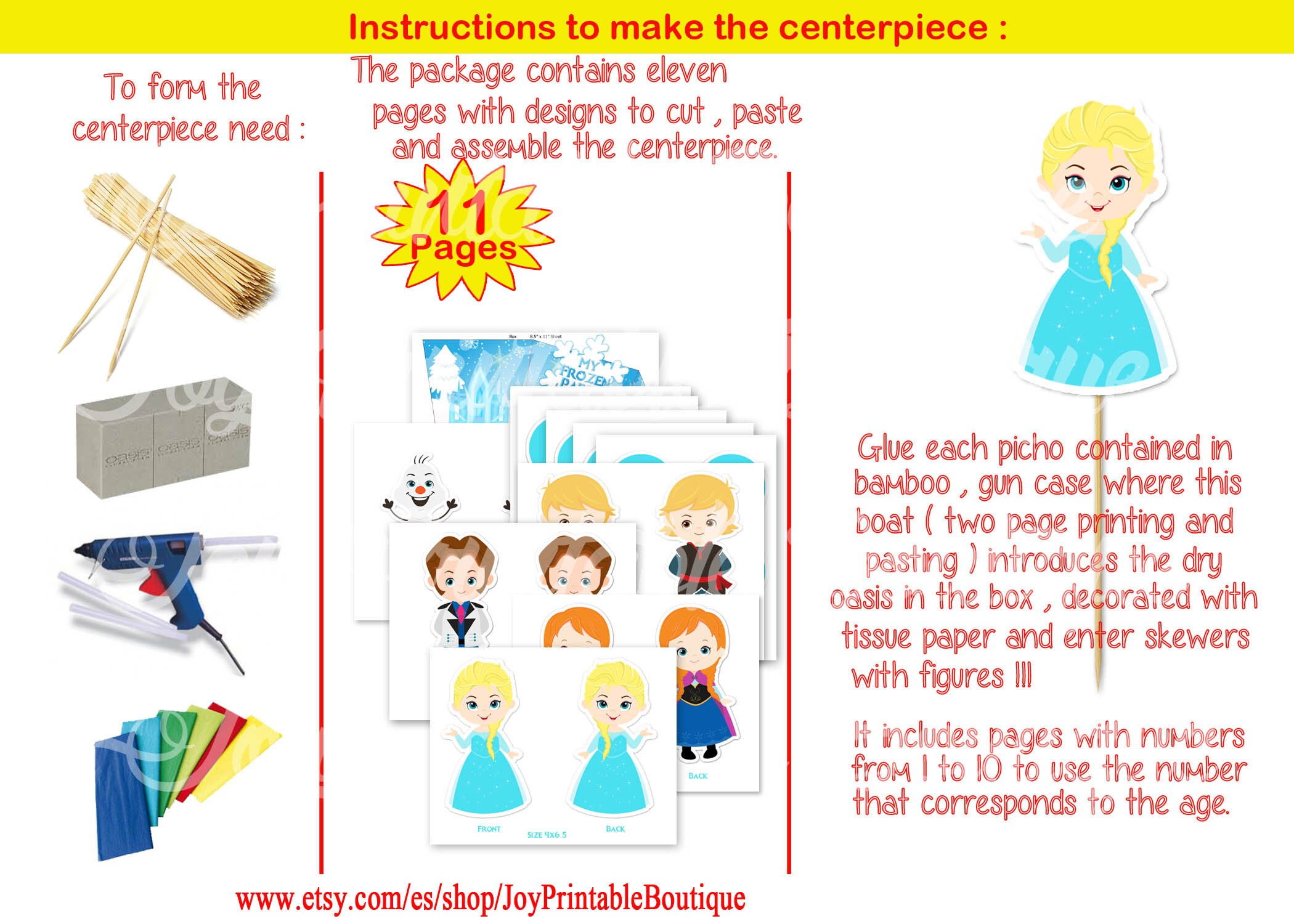 Printable Centerpiece "frozen" (instant Download) Digital Items Are Non ...