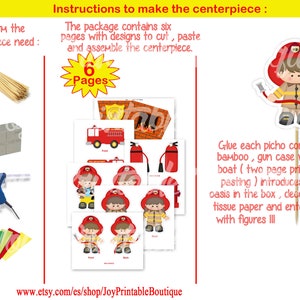 Printable Centerpiece "fireman" (instant Download) Digital Items Are ...