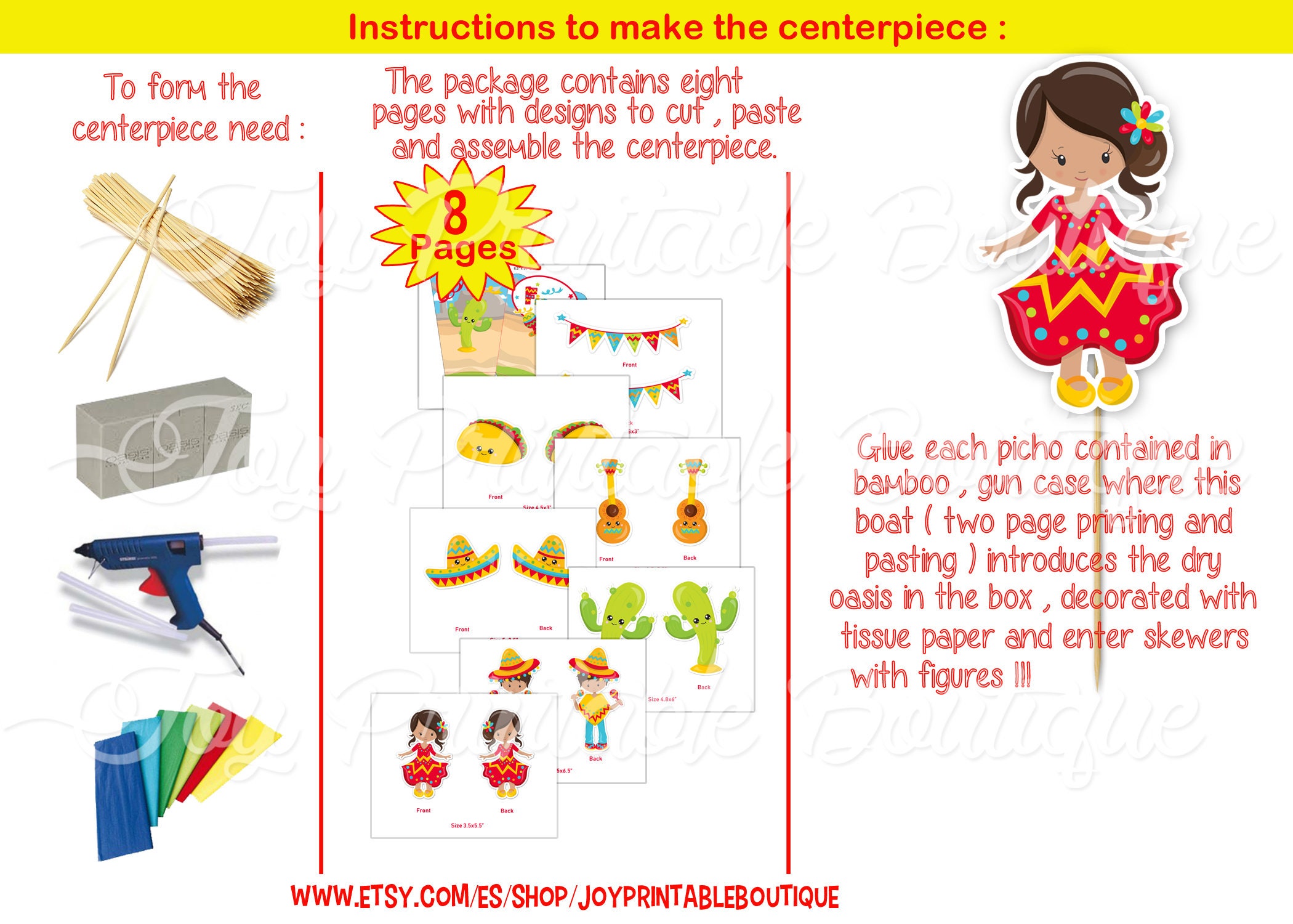 Printable Centerpiece "fiesta Mexicana" (instant Download) Digital ...