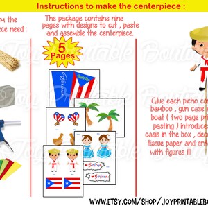 Printable Centerpiece" PUERTO Rico" (instant Download) Digital Items ...
