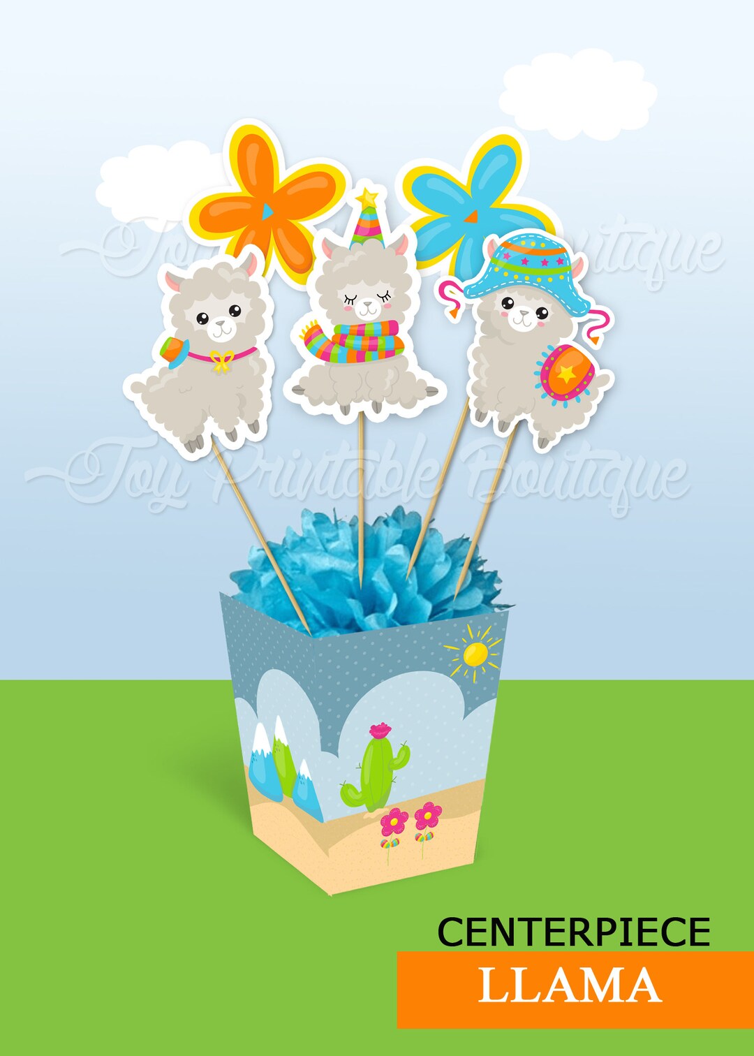 Printable Centerpiece "llama" (instant Download) Digital Items Are Non ...
