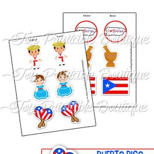 Printable Cupcake Toppers puerto Rico instant Download Digital Items ...