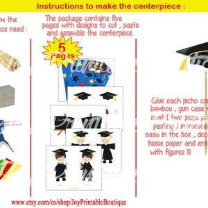 Printable Centerpiece "graduation" (instant Download) Digital Items Are ...