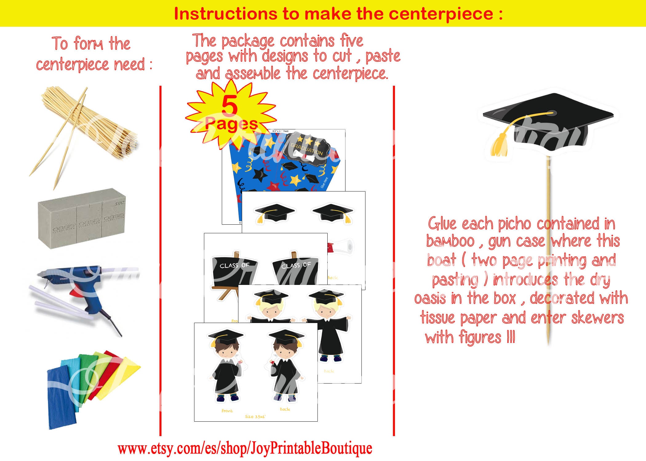 Printable Centerpiece graduation instant Download Digital Items Are Non ...