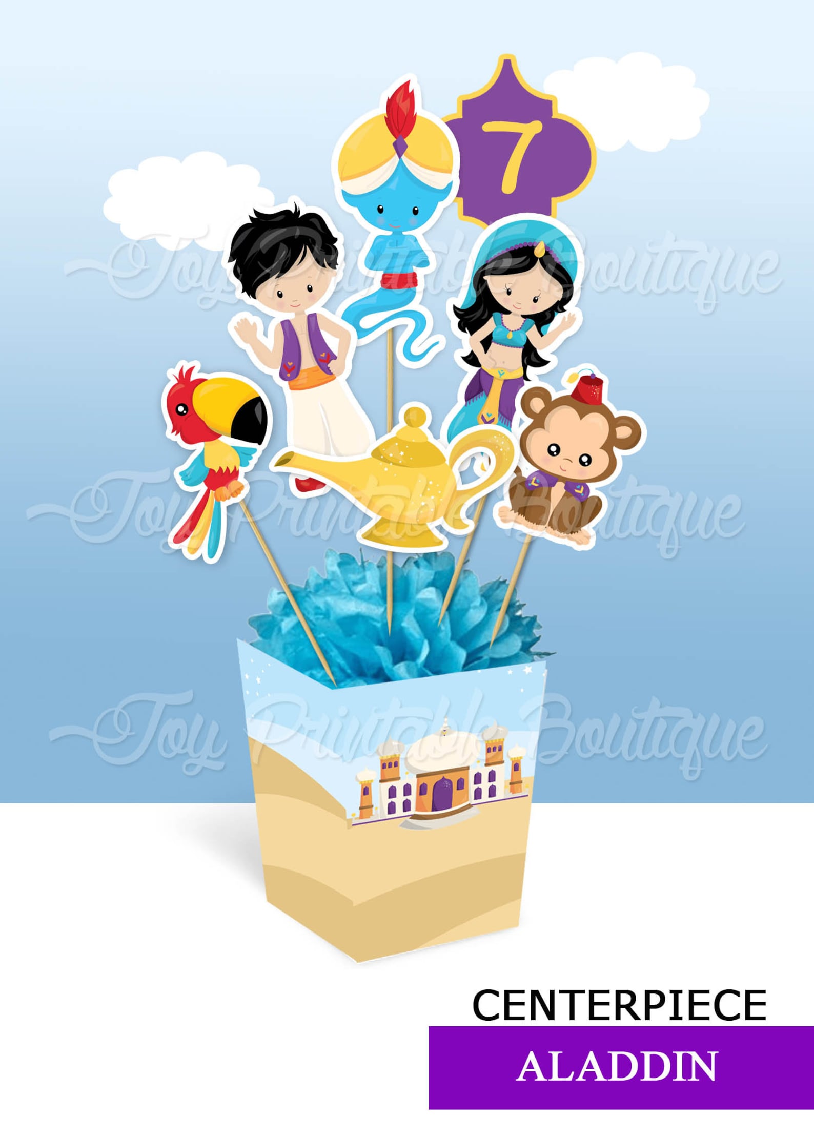 Printable Centerpiece "aladdin" (instant Download) Digital Items Are ...