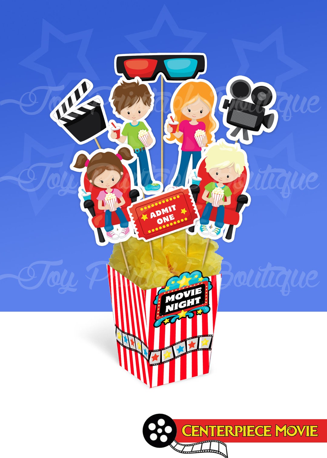 Printable Centerpiece for Party "movie" (instant Download) Digital ...