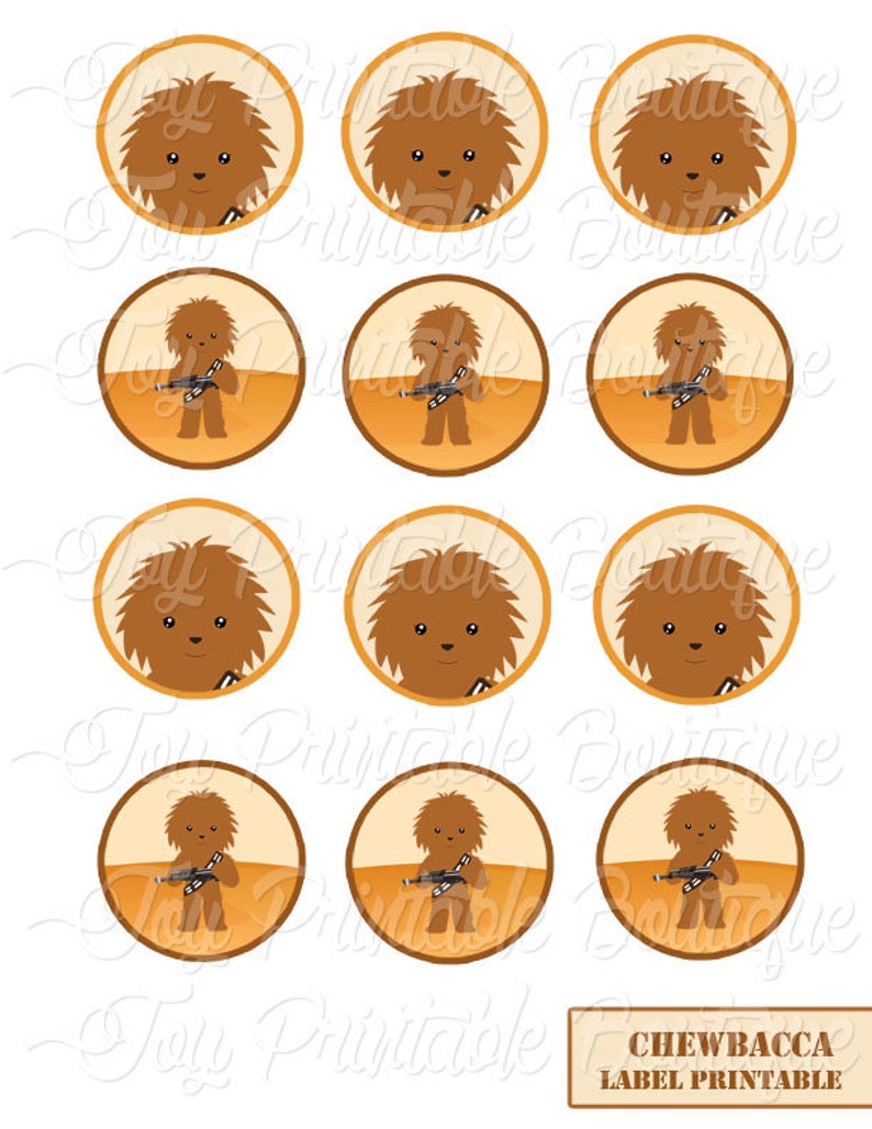 Printable Labels "chewbacca" (instant Download) Digital Items Are Non ...