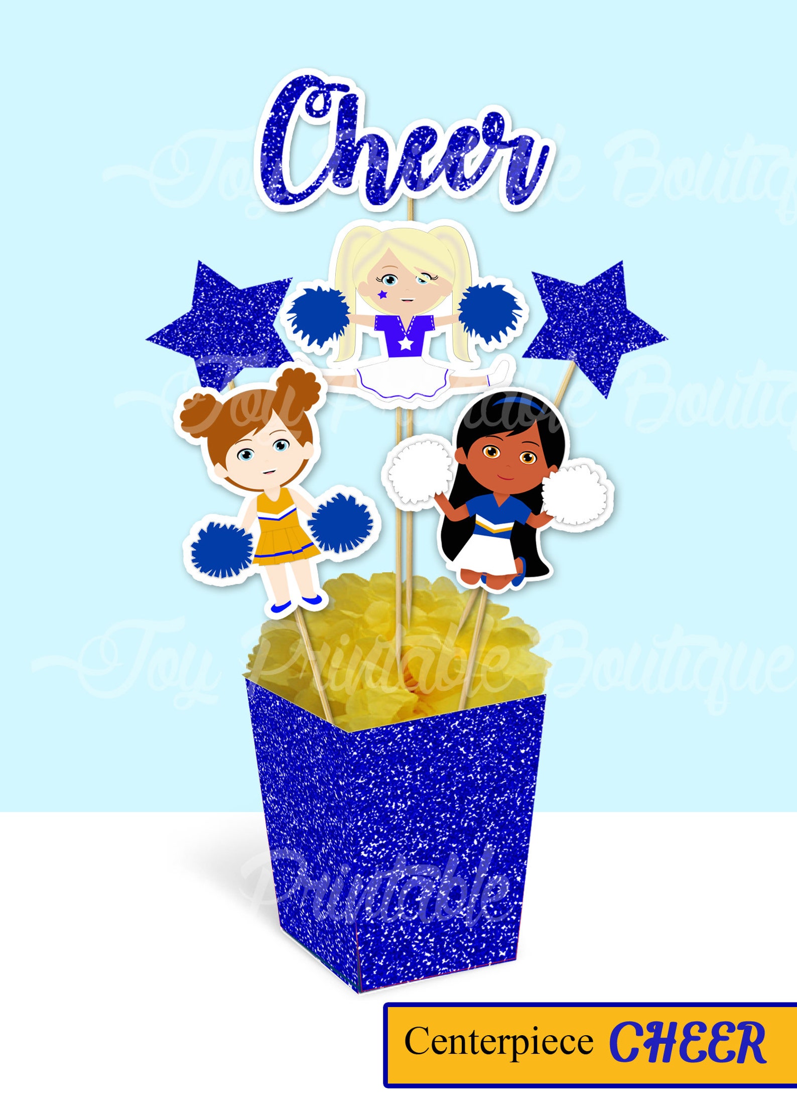 Printable Centerpiece for Party "cheer" (instant Download) Digital ...