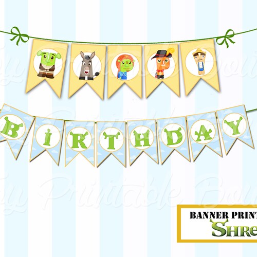 Printable Banner shrek instant Download - Etsy