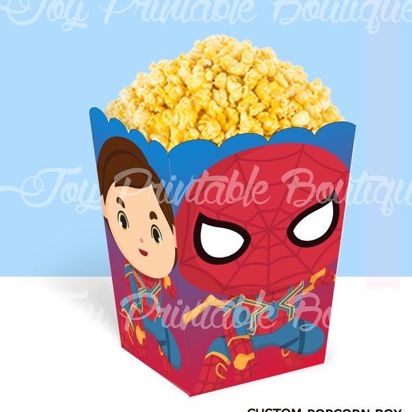Spiderman Popcorn Box Printable - Etsy