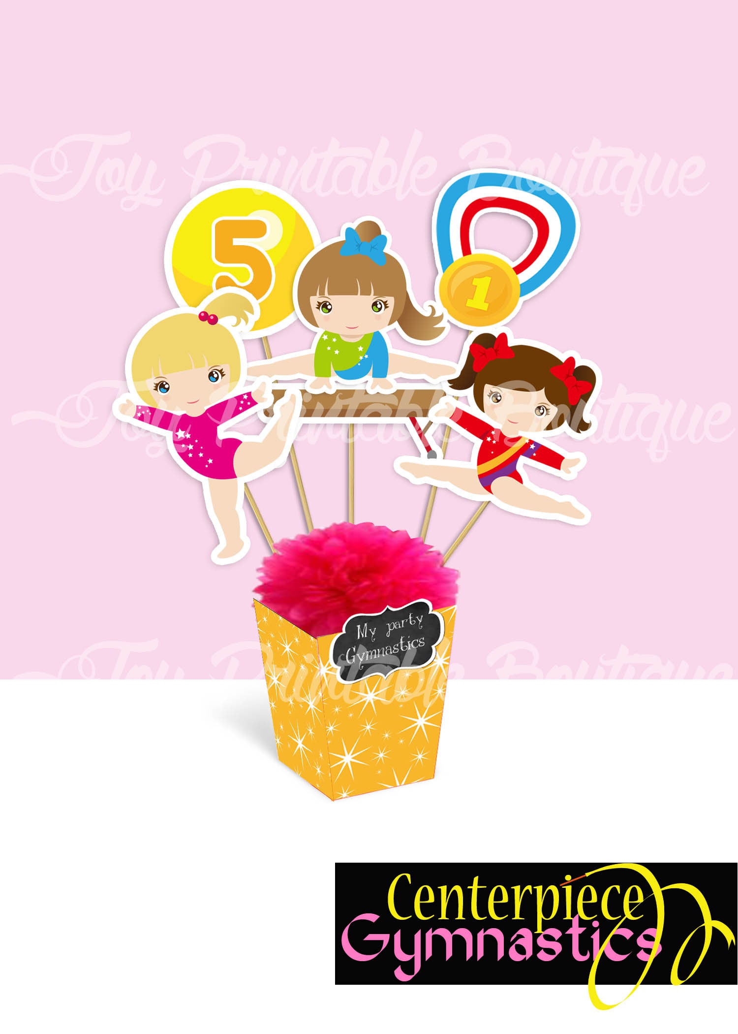 Printable Centerpiece gymnastics instant - Etsy