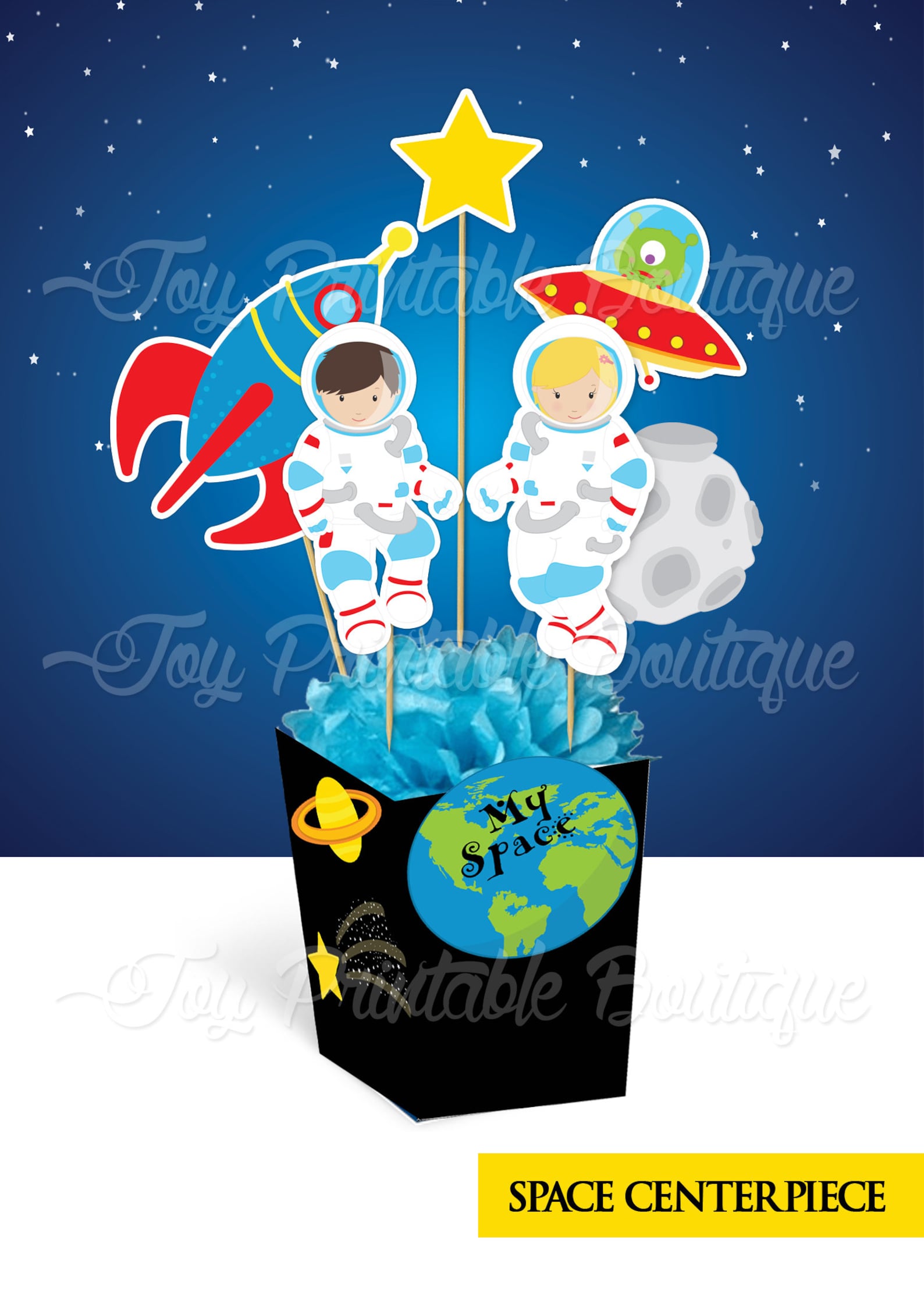 Printable Centerpiece "space" (instant Download) Digital Items Are Non ...