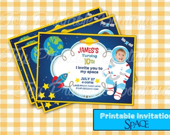Space, NASA, Astronaut Birthday Invitation - Printable - Etsy