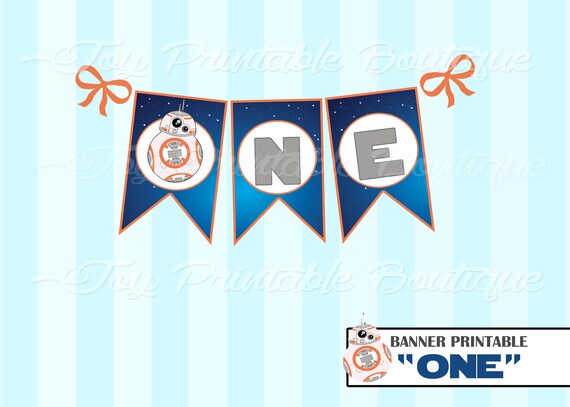 Banner printable ONE for first birthday Artuditu | Etsy