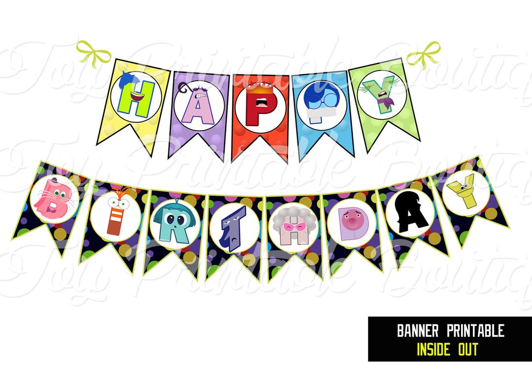 Printable Banner "inside Out" (instant Download) Digital Items Are Non ...
