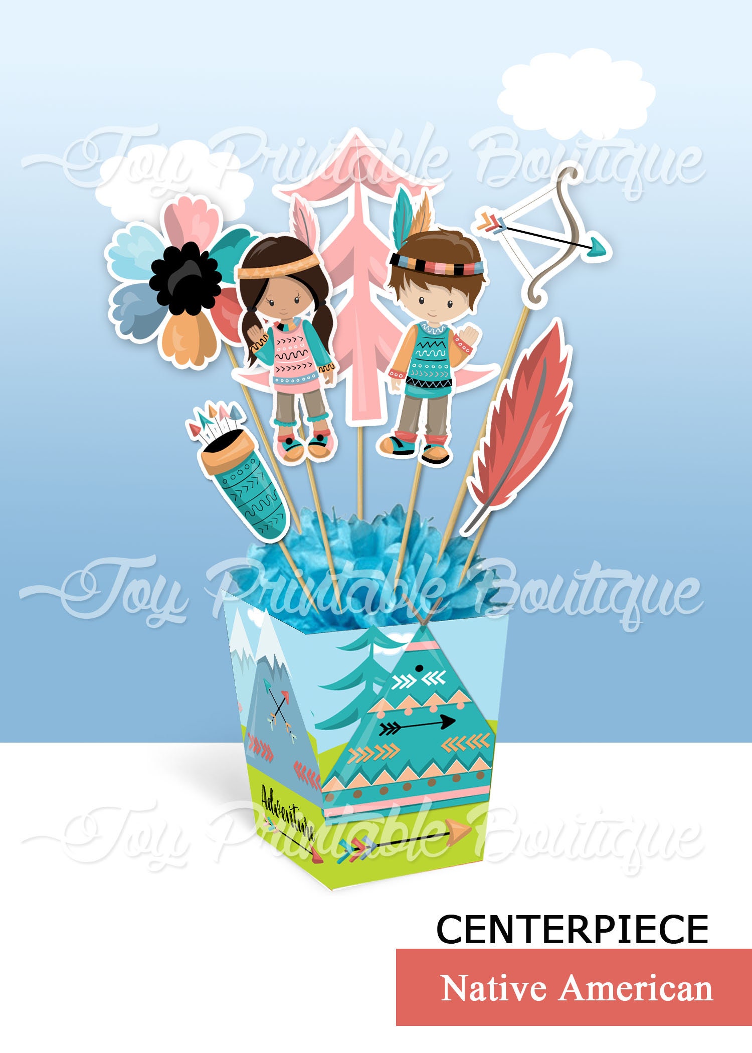 Printable Centerpiece " NATIVE American" (instant Download) - Etsy