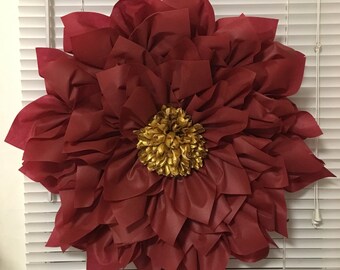 Poinsettia wreath | Etsy