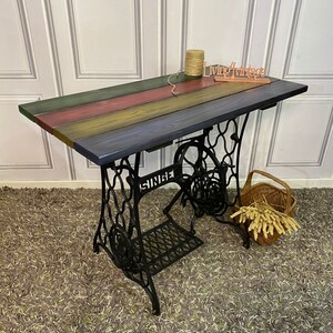 Singer Sewing Machine Table Singer Table Industrial Style Console Table ...