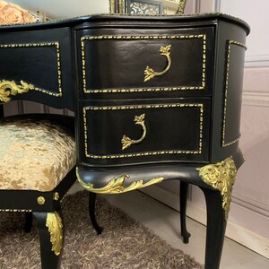 Gothic Style Dressing Table Black Gloss French Style Olympus Dressing ...