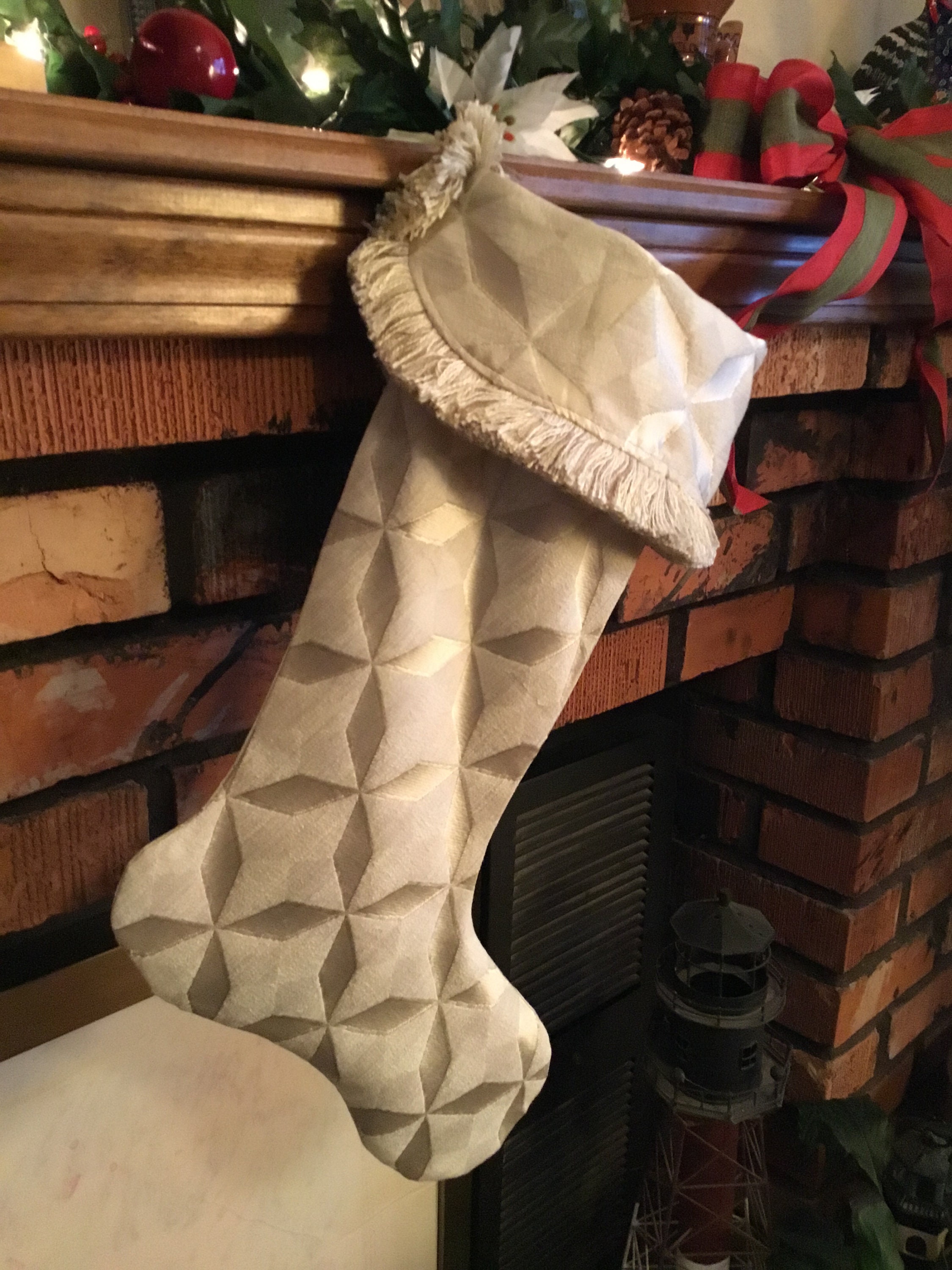 Christmas Stocking Neutral Color Stocking Handmade Stocking - Etsy
