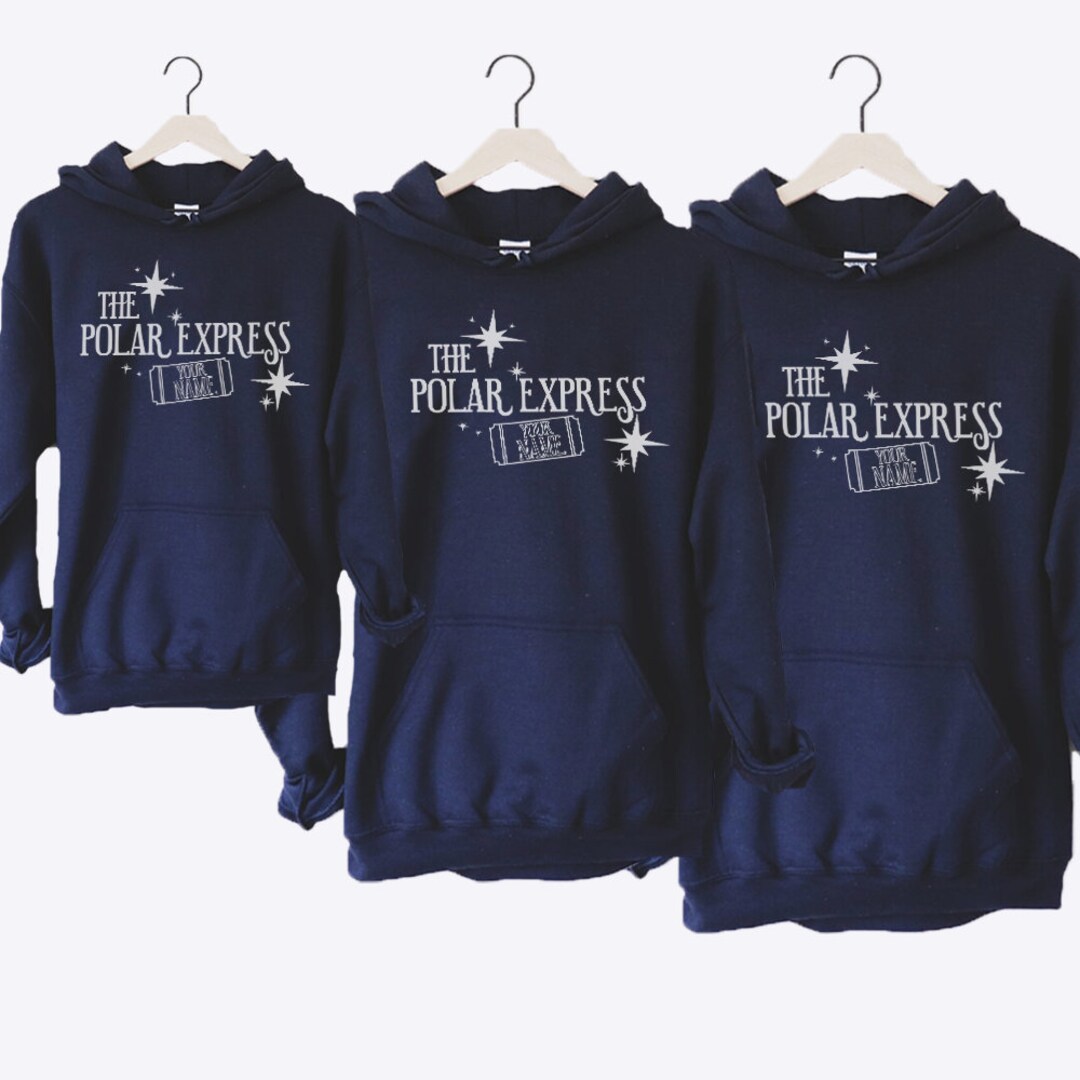 Choose Your Name the Polar Express Personalised Family Matching Hoodies ...