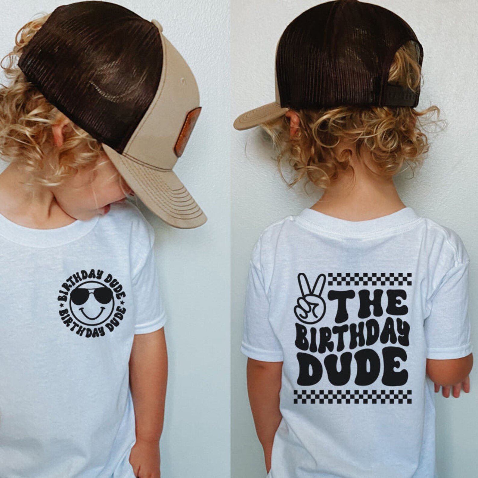 Birthday Dude Front & Back Graphic Kids Tee - Etsy