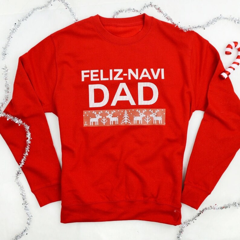 Feliz Navi-dad Black Christmas Sweatshirt - Etsy
