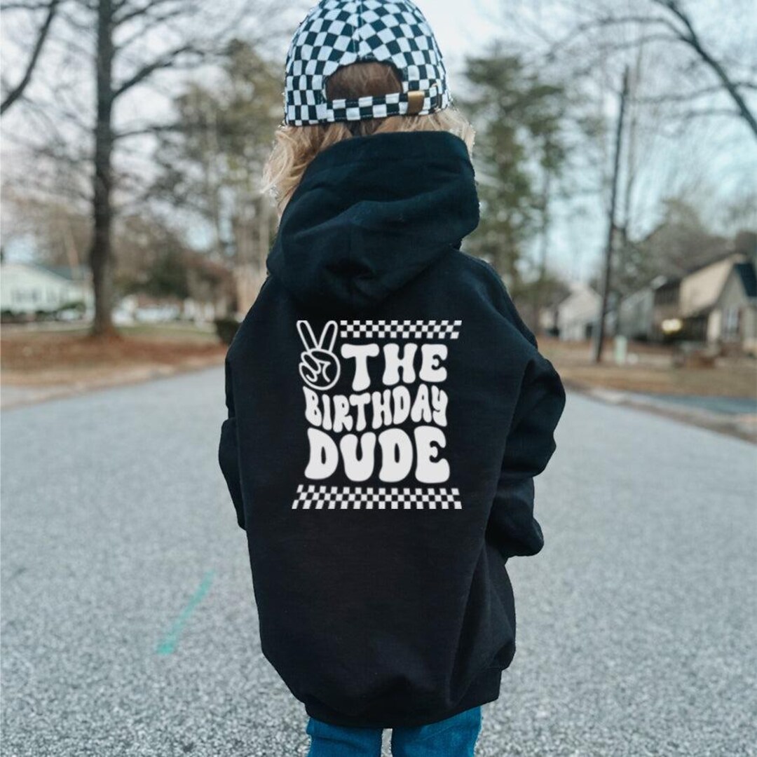 Birthday Dude Front & Back Graphic Kids Hoodie - Etsy