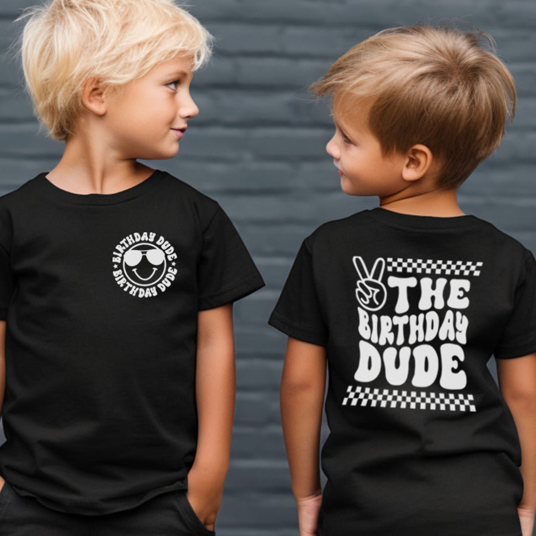 Birthday Dude Front & Back Graphic Kids Tee - Etsy