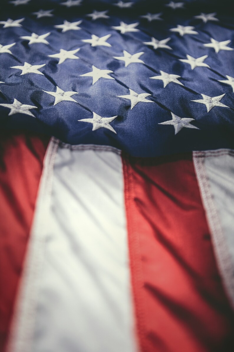 Capturing the Essence: A Patriotic Portrait of the American Flag - Etsy