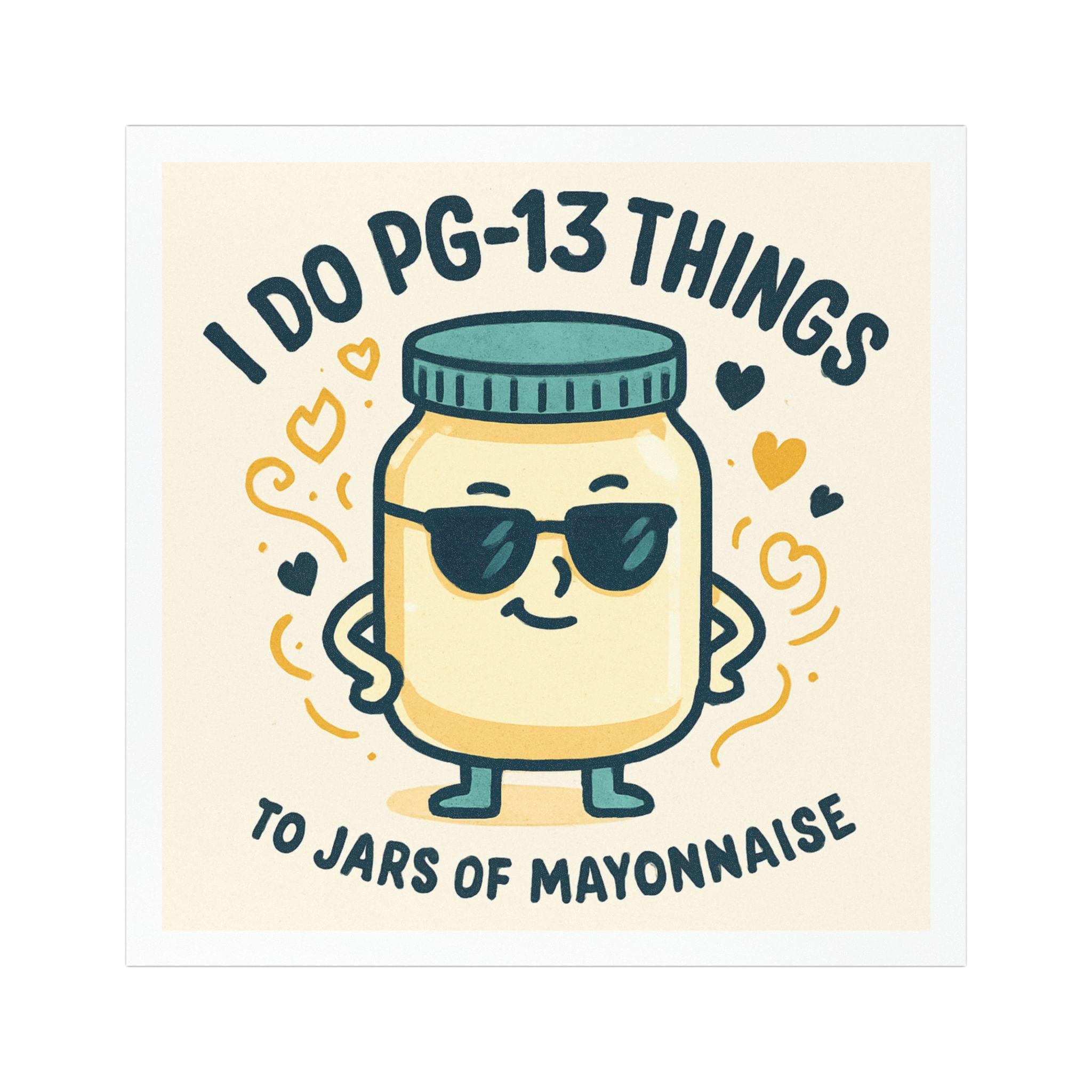 I Do PG-13 Things to Jars of Mayonnaise Car Magnet | Funny Jar Mascot ...
