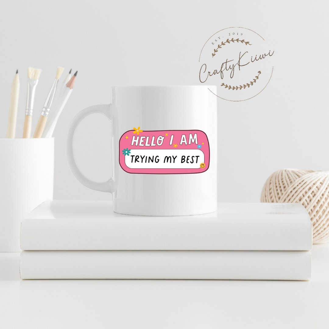 Hello I Am/ Funny Name Tag/ White 11oz Ceramic Mug, Father's Day ...