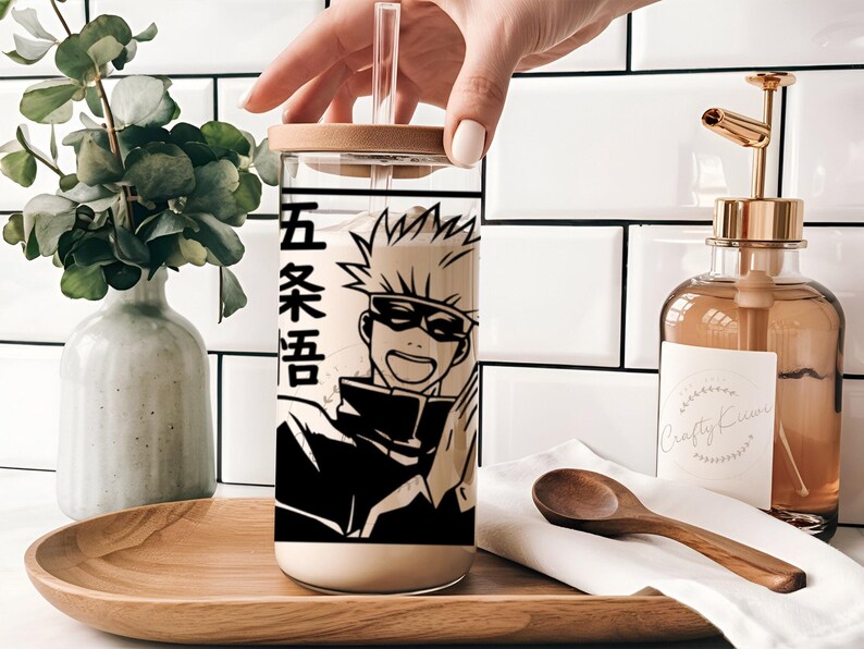 Gojo JJK, Sukuna Anime Glass Cup, Anime Coffee Cup,cute Cup,anime Gifts ...