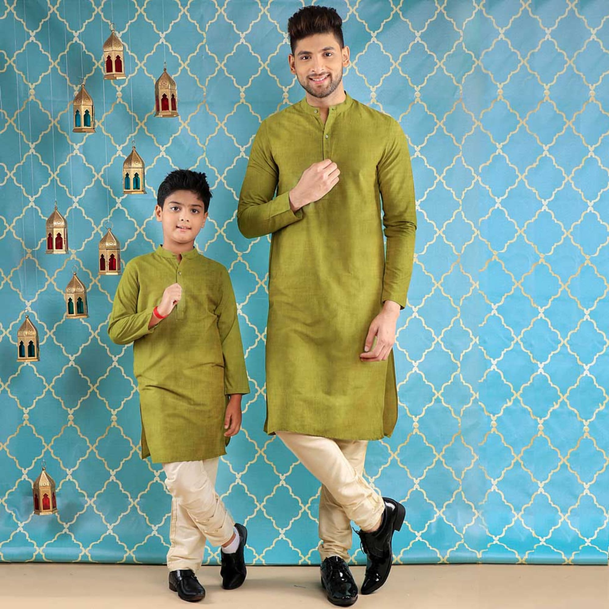 Father son custom made kurta pajama set Men black kurta set | Etsy