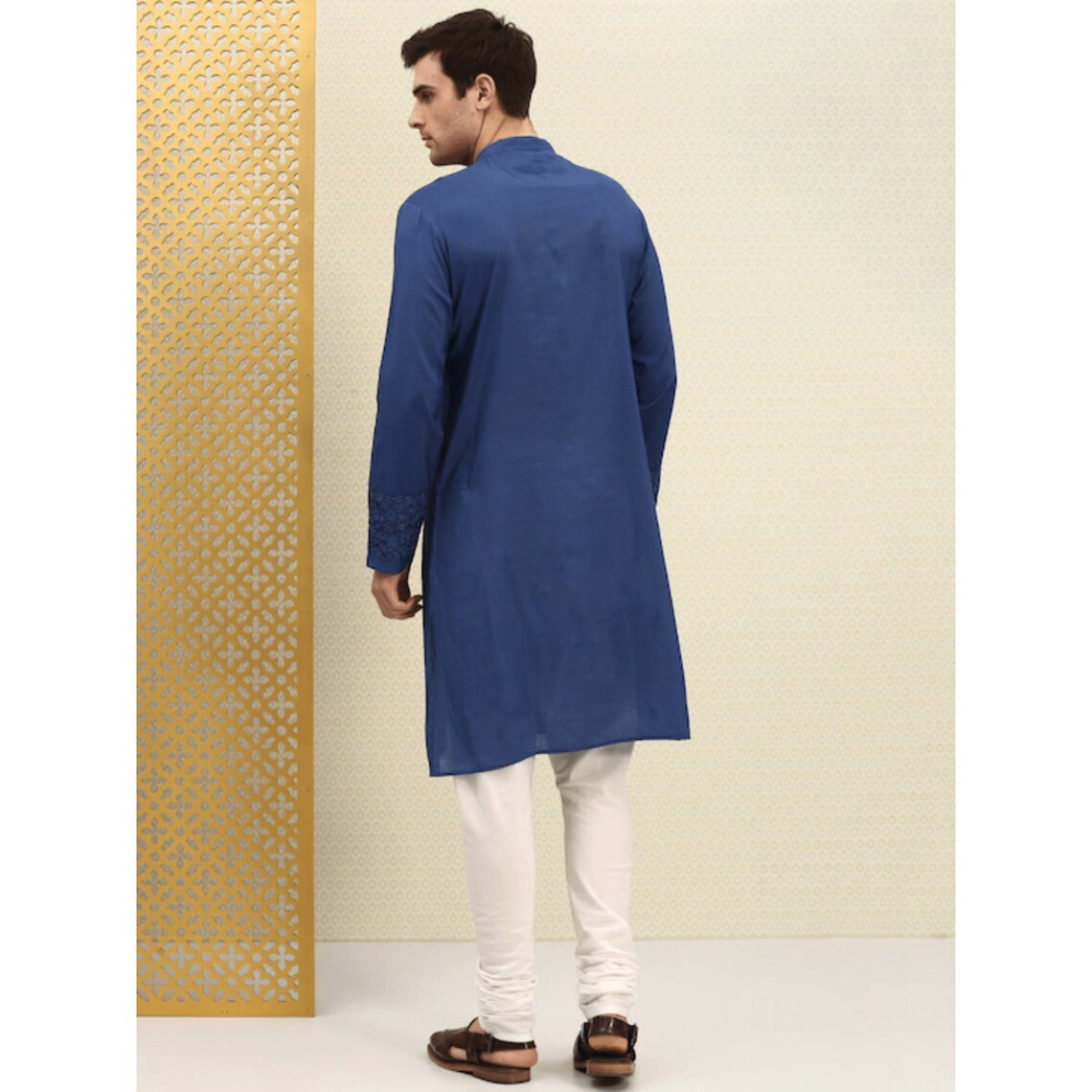Custom Made Eid Men Embroidery Kurta Pajama Set 100% Cotton | Etsy