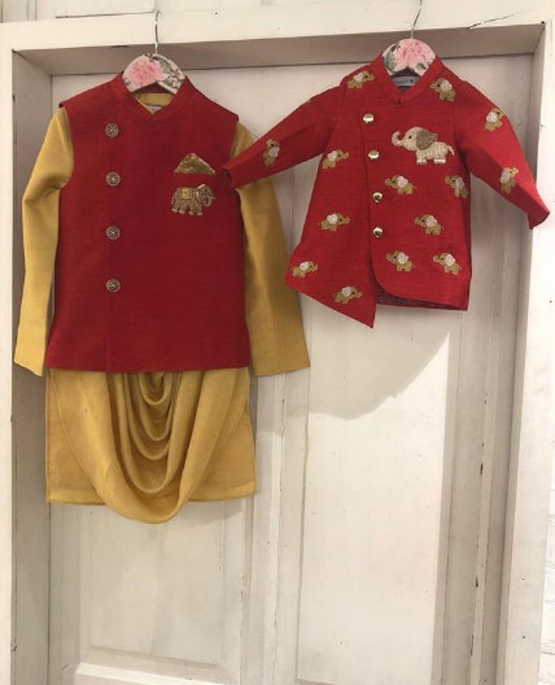 Mustard Colour Designer Qurta Pyjama for Boys Kids / Qurta - Etsy