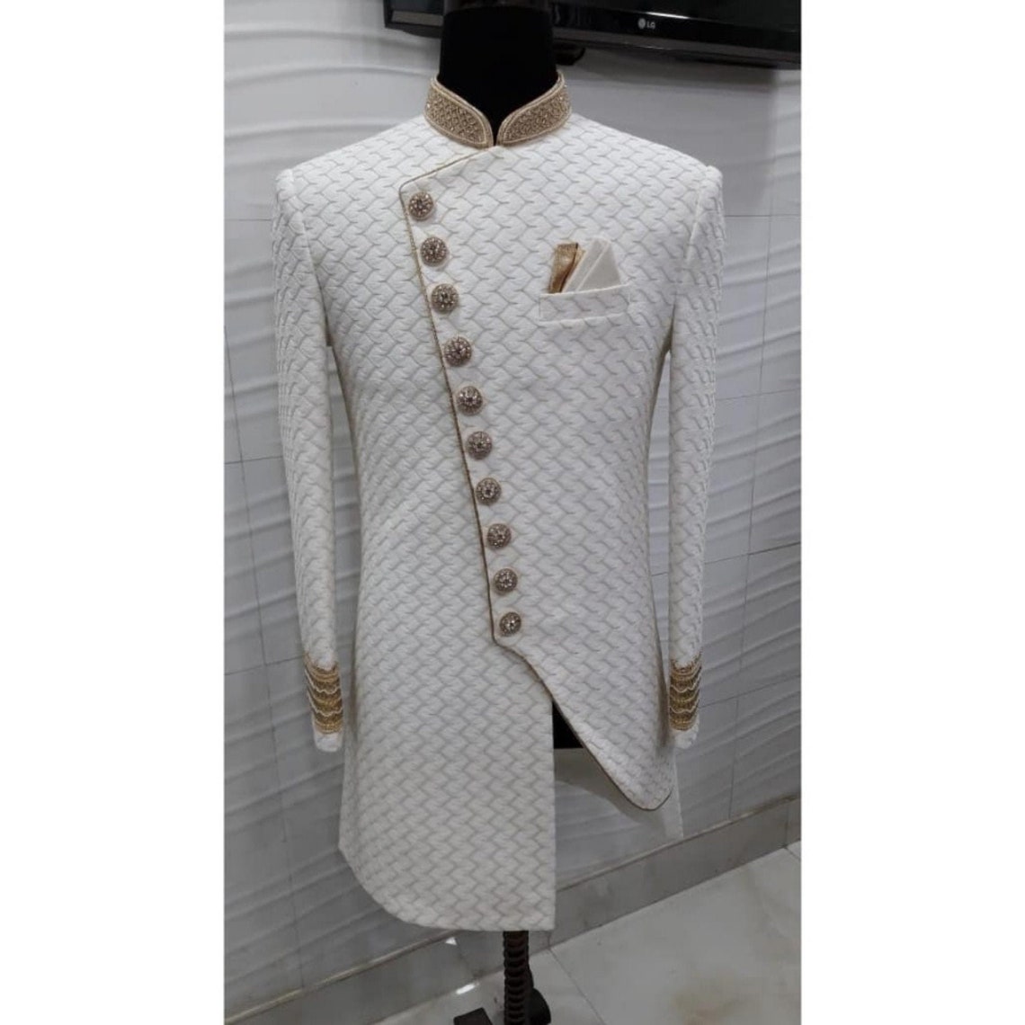 Men Designer Embroidered Wedding Sherwani Set Wedding Indian - Etsy