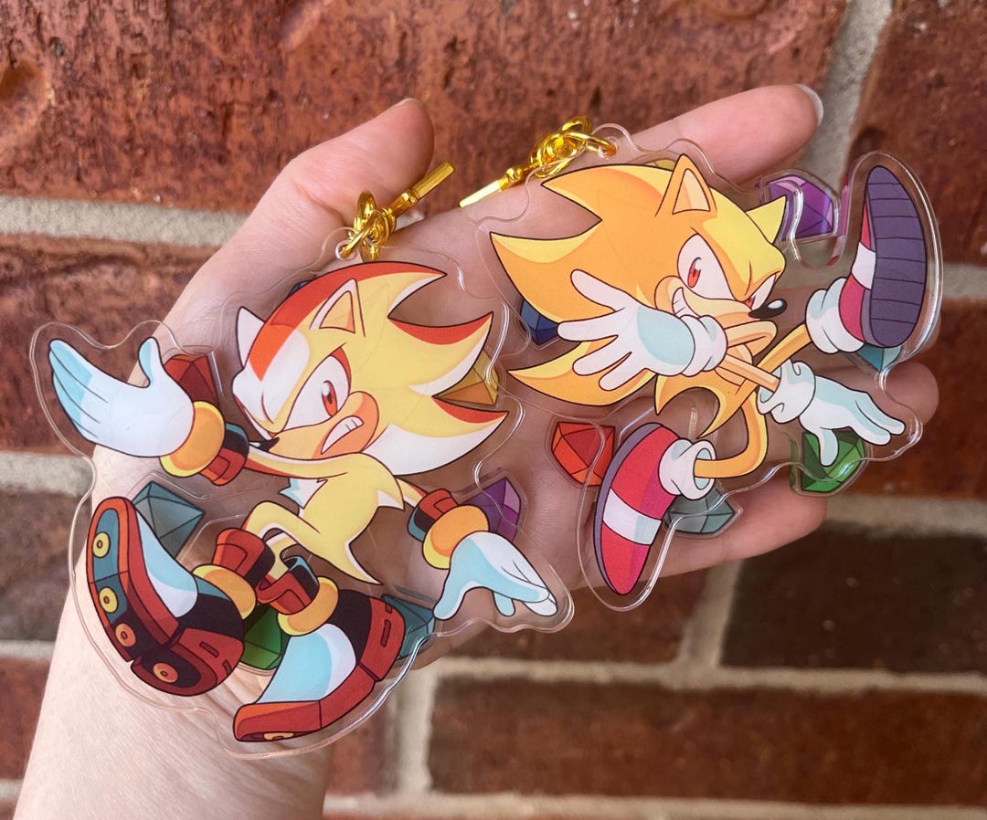 Super Sonic & Shadow Spinning Acrylic Keychains - Etsy