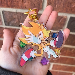 Super Sonic & Shadow Spinning Acrylic Keychains - Etsy