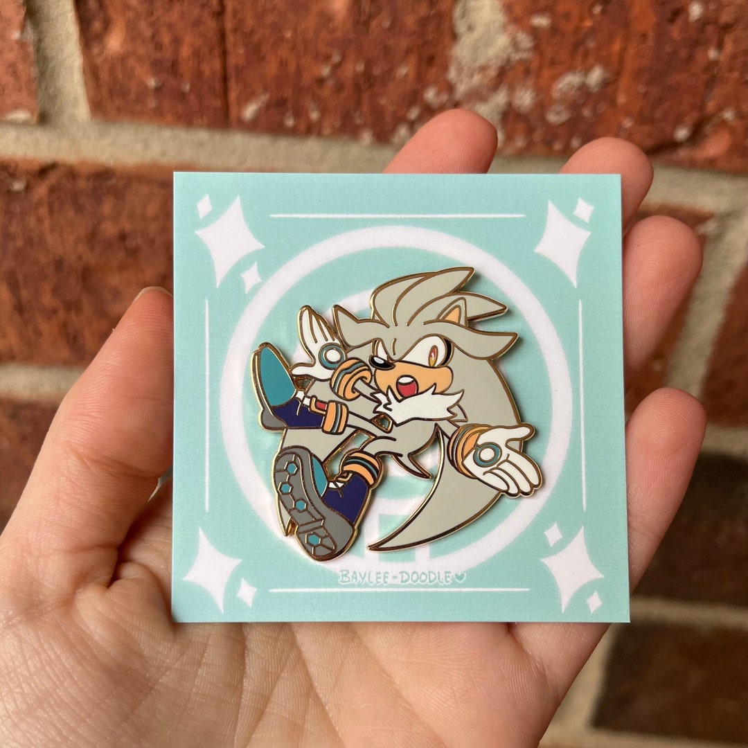 Silver the Hedgehog 1.5" Enamel Pin - Etsy