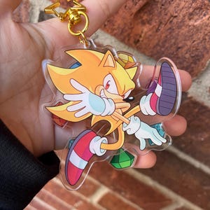 Super Sonic & Shadow Spinning Acrylic Keychains - Etsy