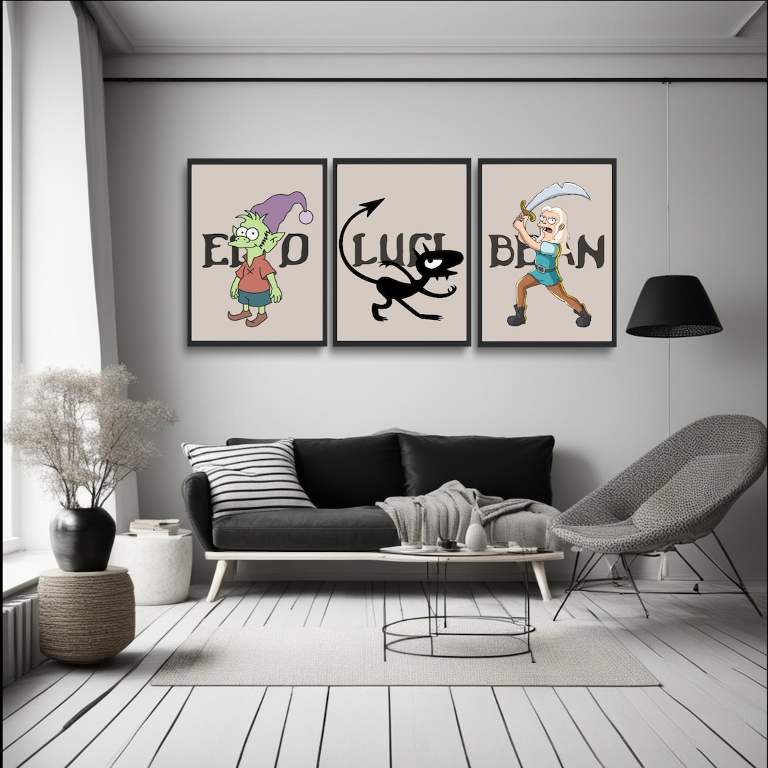 Disenchantment Luci Bean Elfo Set of 3 Minimal Wall Art - Etsy